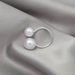 Jewelry | Silver 925 Plated Large Pearl Open Ring | Poshmark